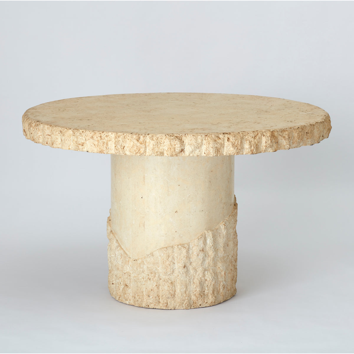 Vintage Stone Effect Round Carved Dining Table – AU