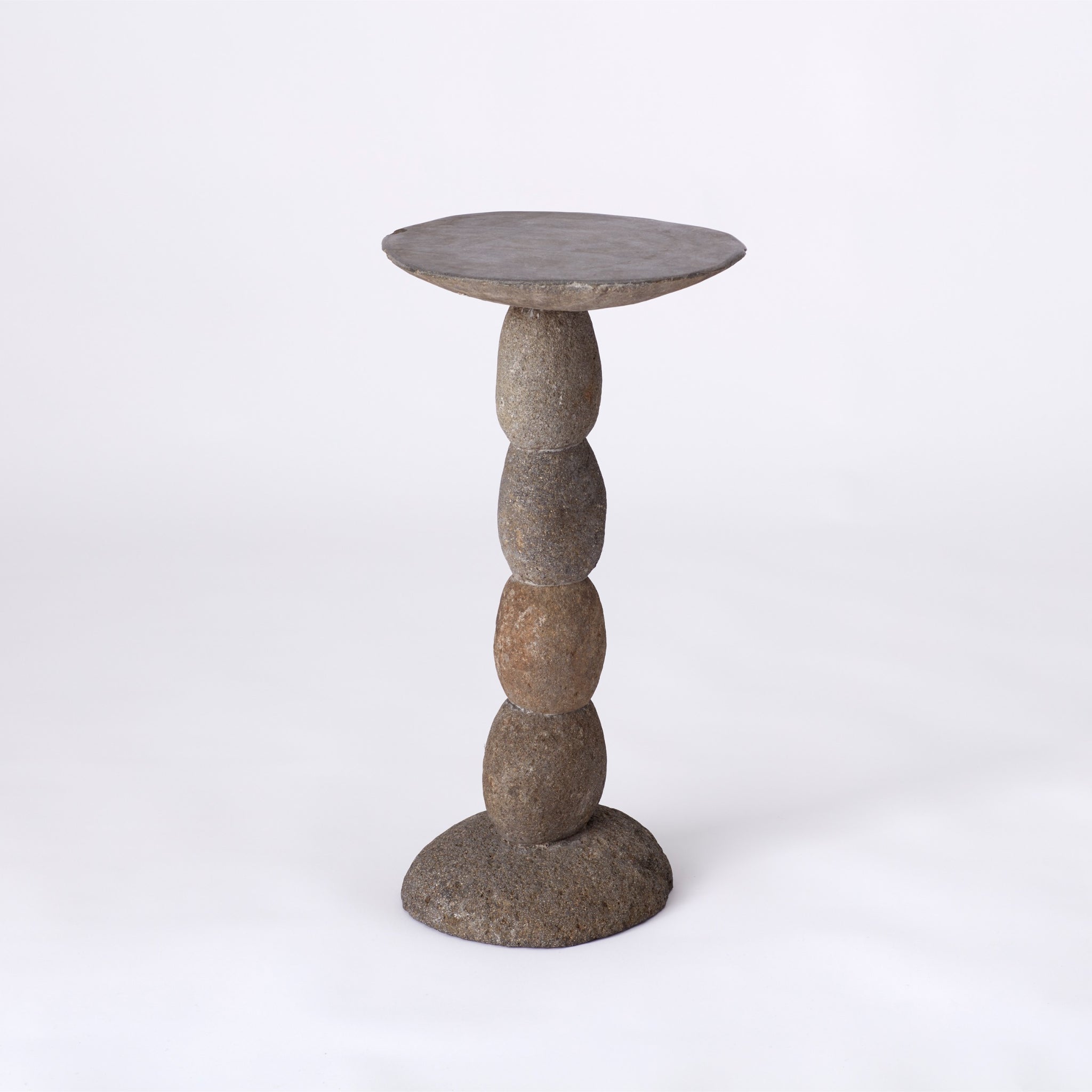 Vintage Stone Pedestal Side Table – AU