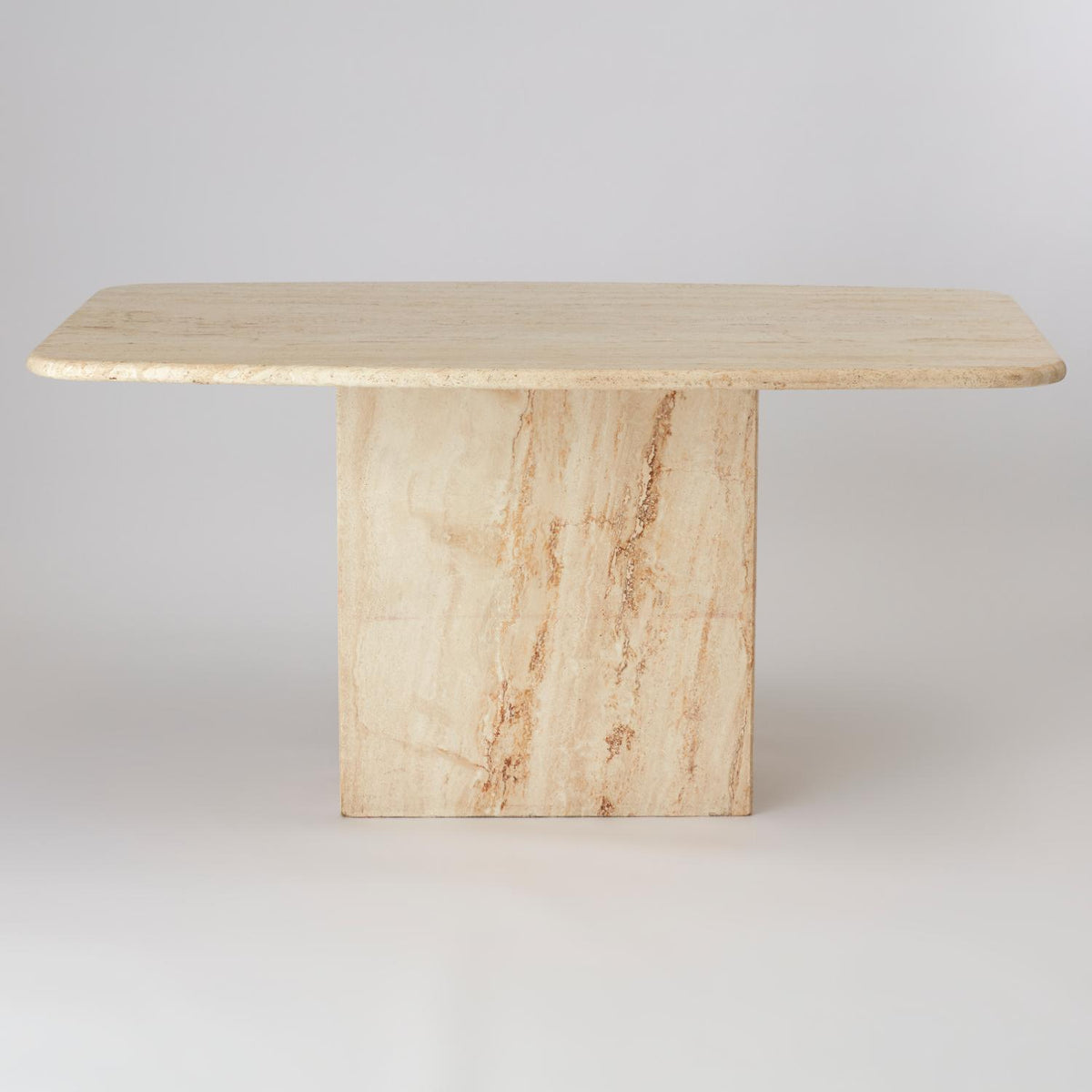 Vintage Cream Marble Dining Table With Rounded Corners and Rectangle B – AU
