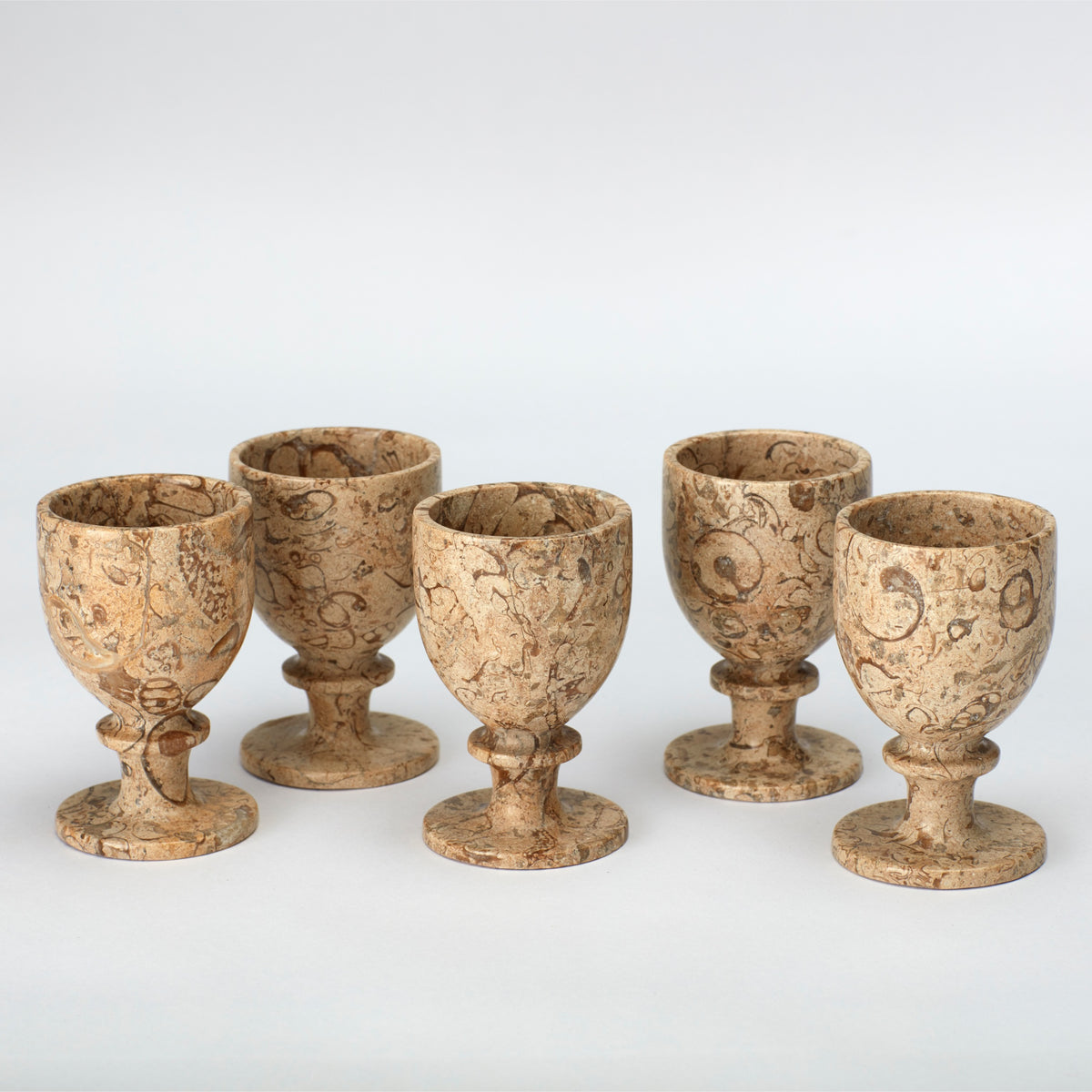 Set Of 5 Fossilled Stone Goblets – AU
