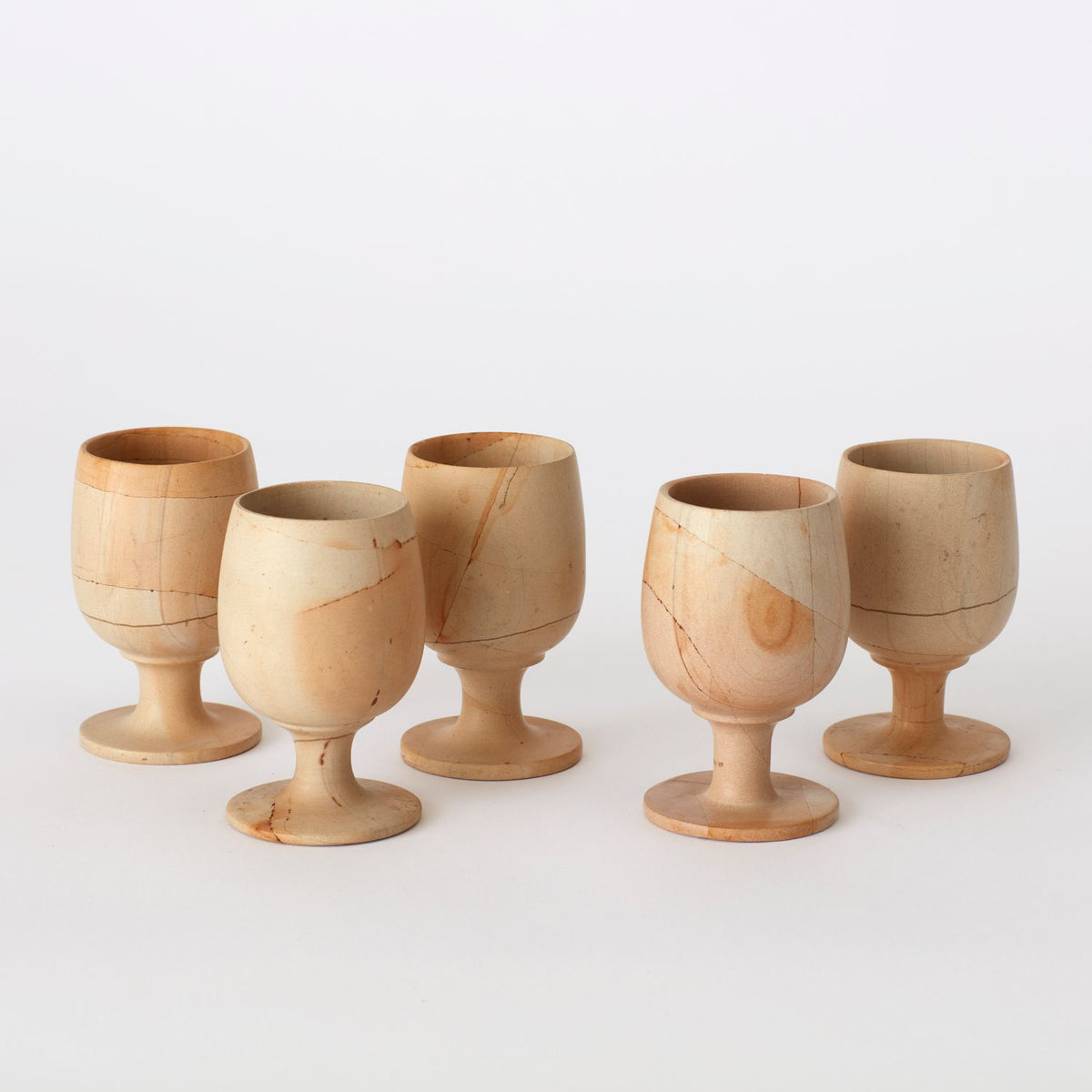 Set of 5 Vintage Stone Goblets – AU